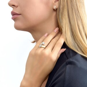 Diamond Wrap-around Ring, 14k 18k Solid Gold, Art Deco Design, Unique ...