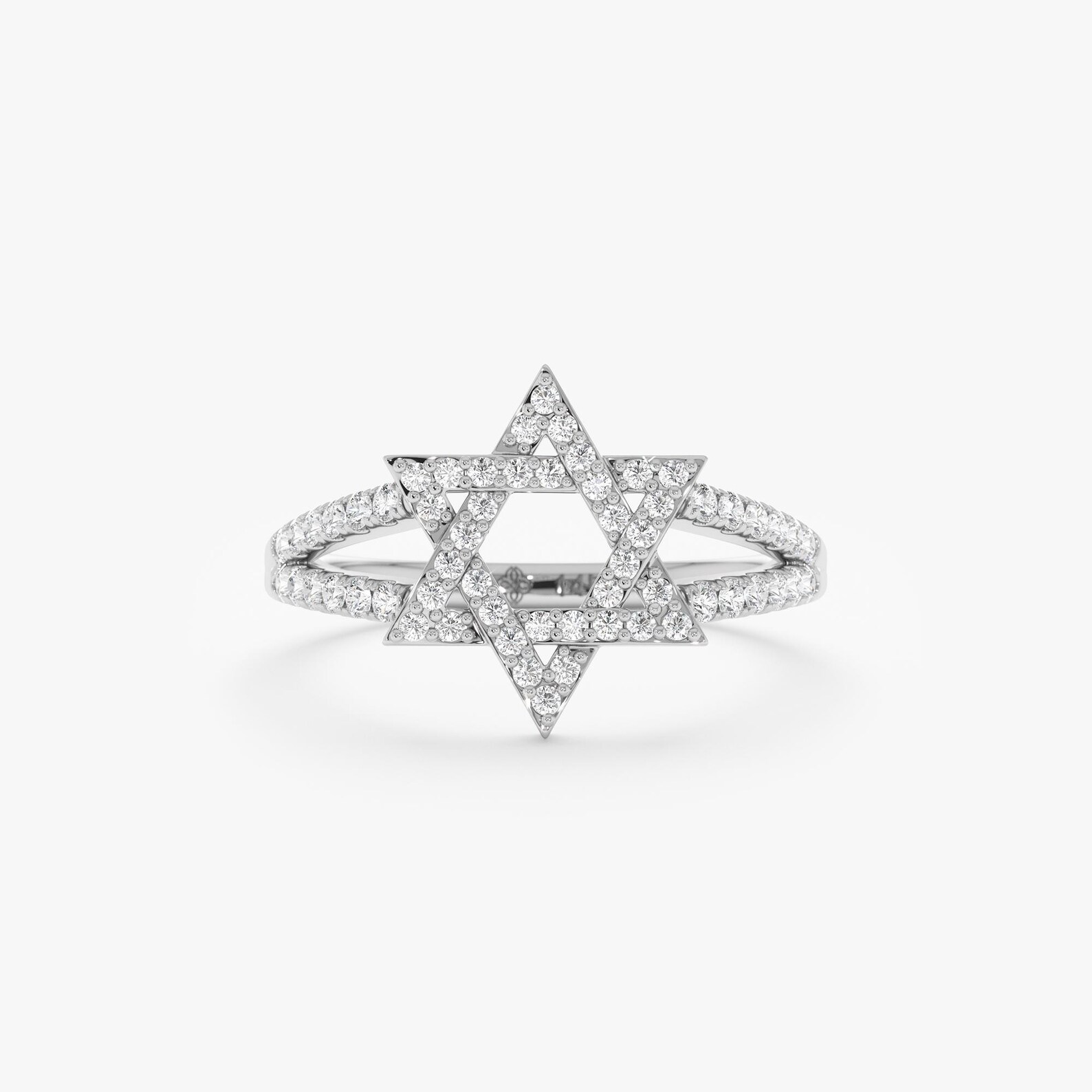 Star of David Diamond Ring, Pave Diamond Jewish Star, Bat Mitzvah ...