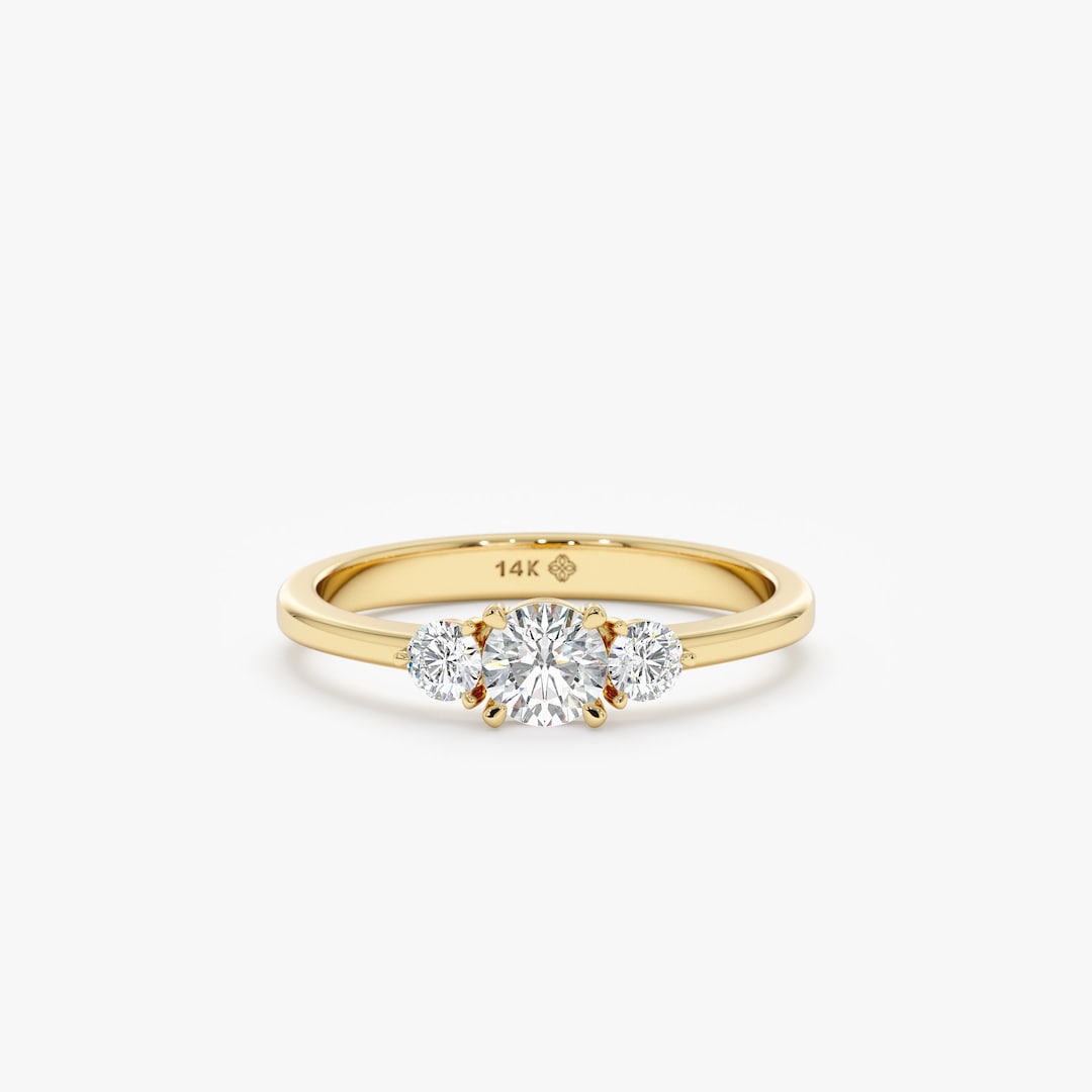 Diamond Engagement Ring, 14k Solid Gold Engagement Ring, Elegant ...