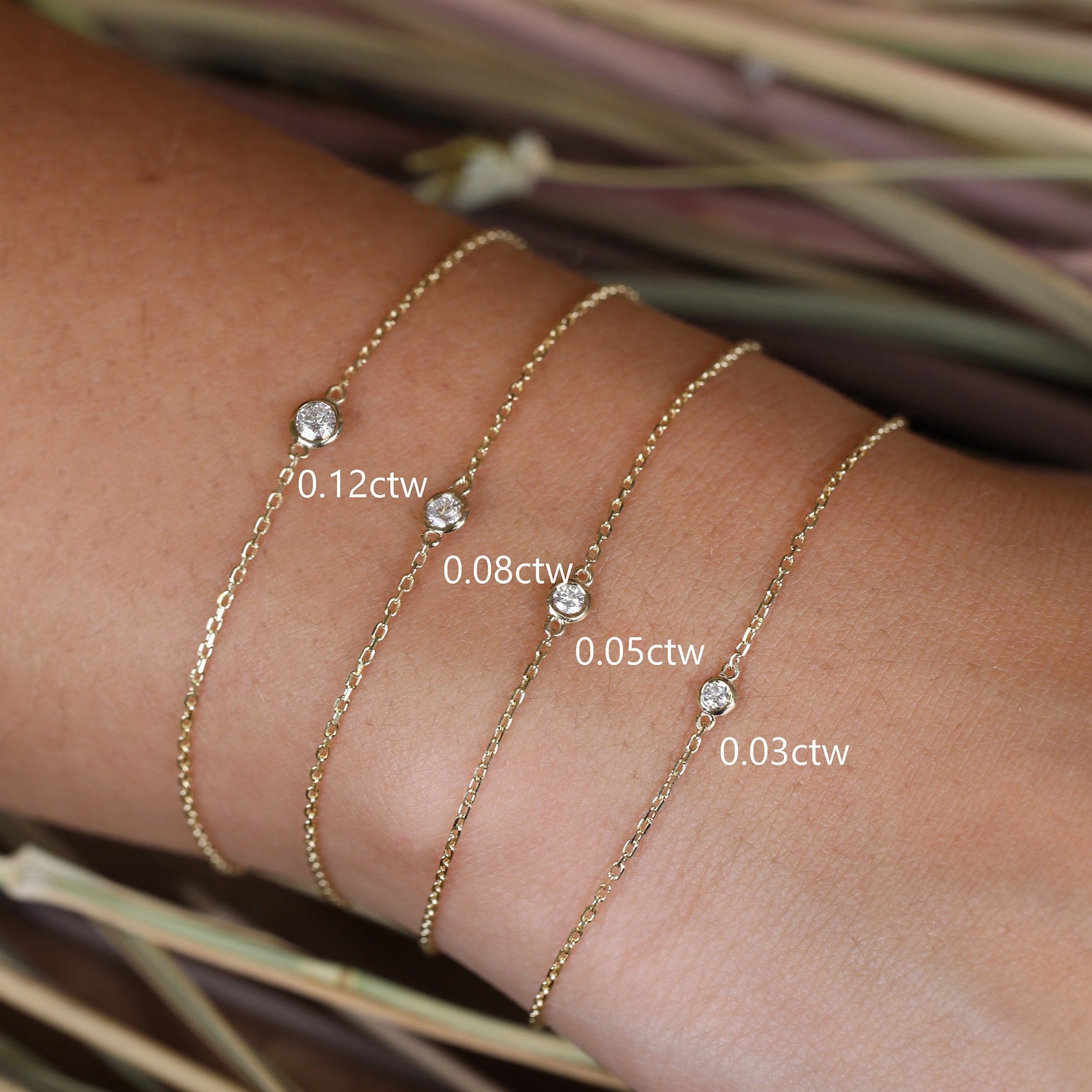 Diamond Single Bezel Bracelet Simple Diamond Bracelet - Etsy