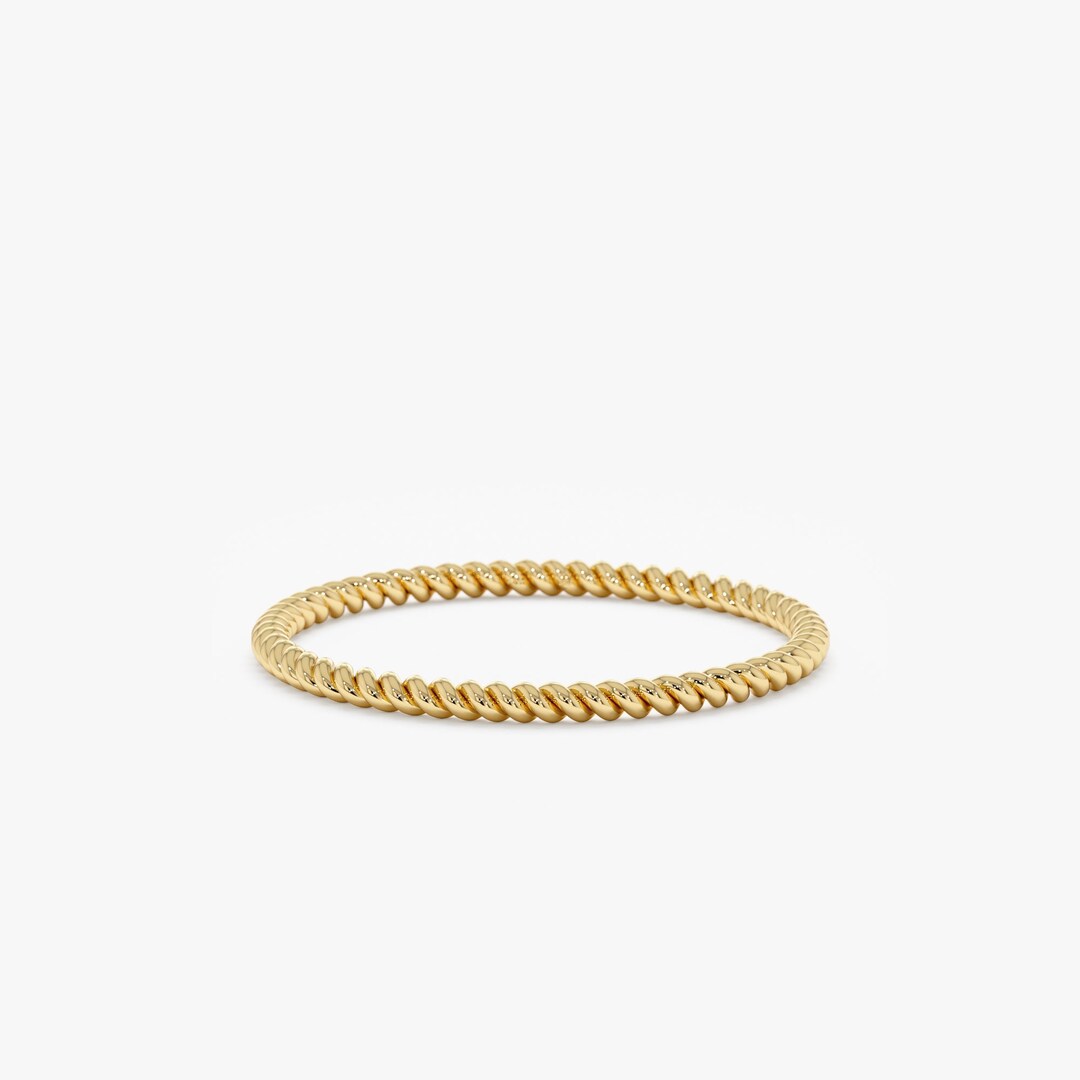 Solid Gold Braided Rope Ring Dainty Twist Ring 1.2mm Twisted - Etsy