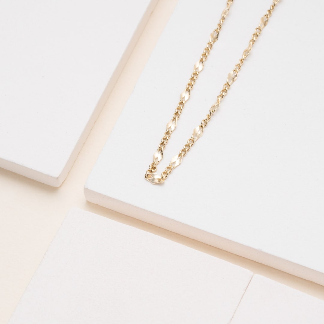 Solid Gold Chain Necklace, 14k Gold Choker Chain, Solid Gold Necklace ...