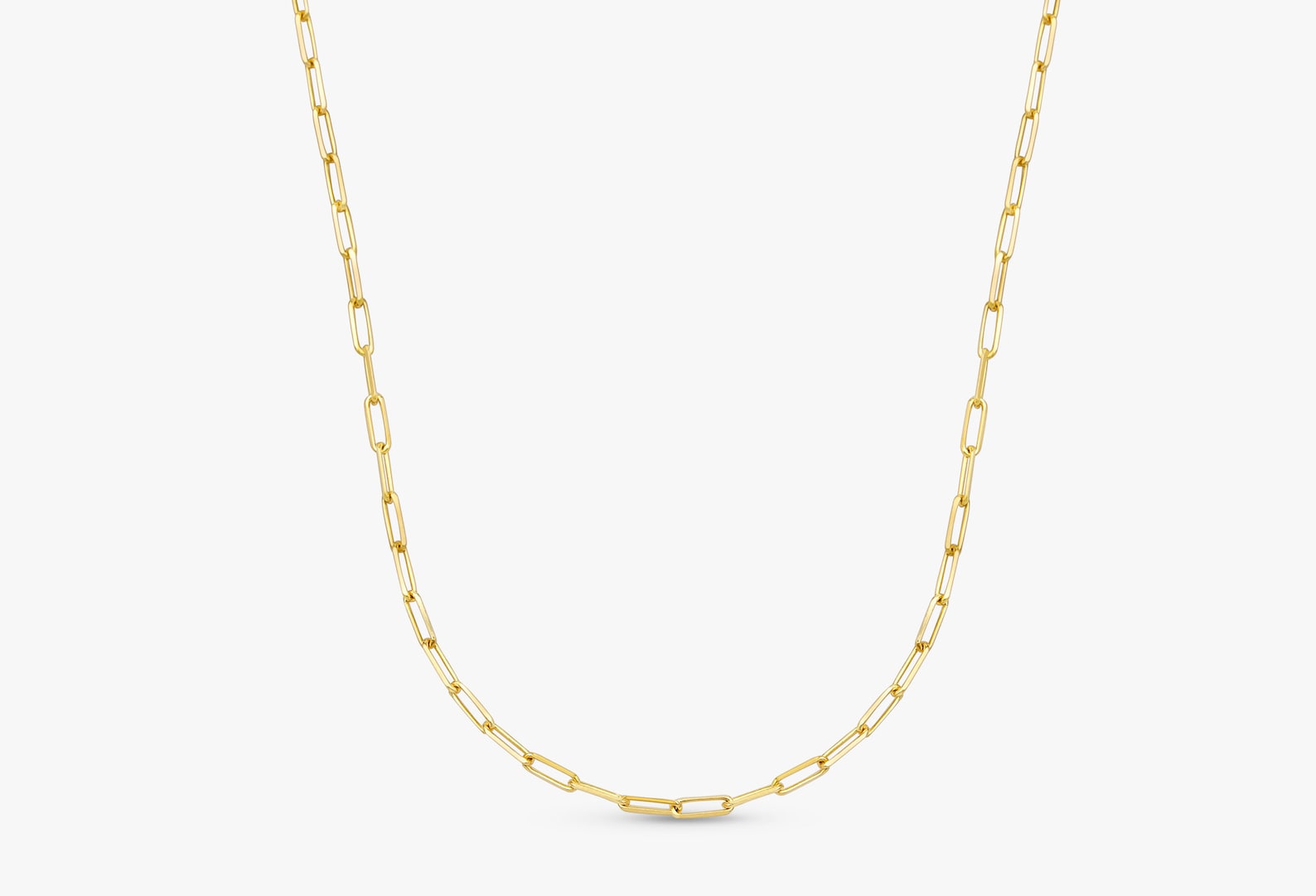14k Solid Gold Paperclip Chain Necklace Yellow Gold Paperclip - Etsy