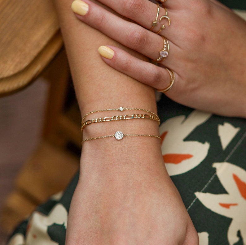 Diamond Single Bezel Bracelet Simple Diamond Bracelet - Etsy