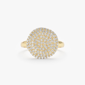 Diamond Button Ring, Pave Natural Diamonds, Diamond Cocktail Ring ...