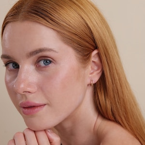 14k Gold Infinity Huggie, Crossover Plain Hoop, Classic Elegant Design ...