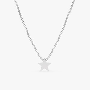 14k Gold Star Necklace, Small Star Necklace in Gold, Layering Gold ...