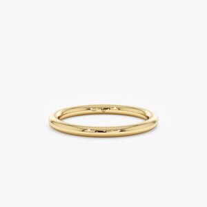 14k Solid Gold Wedding Ring, 2mm Round Wire Simple Spacer Ring, Not ...