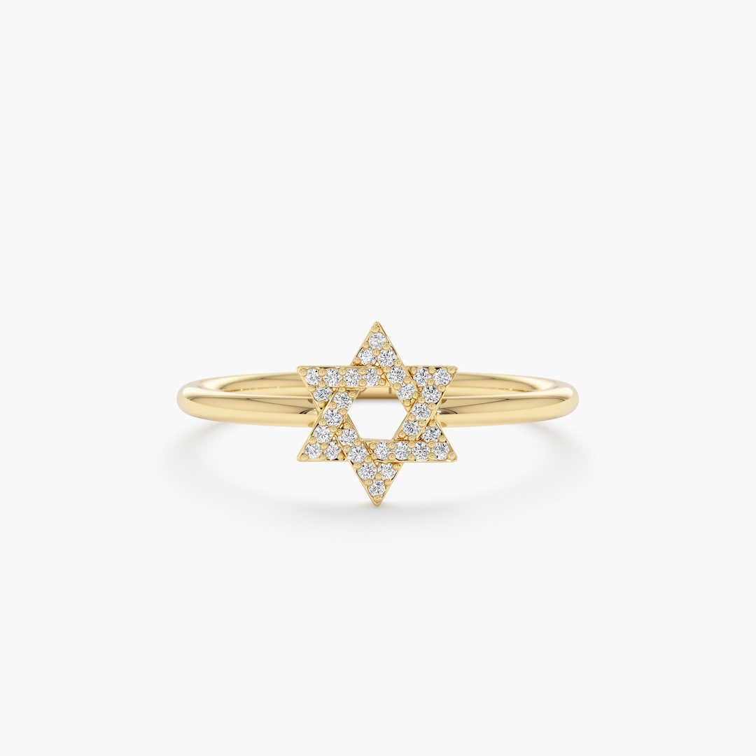 Petite Star of David Ring, Diamond Star of David Band, Hanukkah Gift ...
