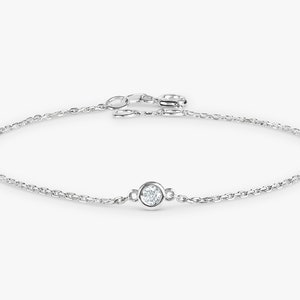 Diamond Single Bezel Bracelet Simple Diamond Bracelet - Etsy