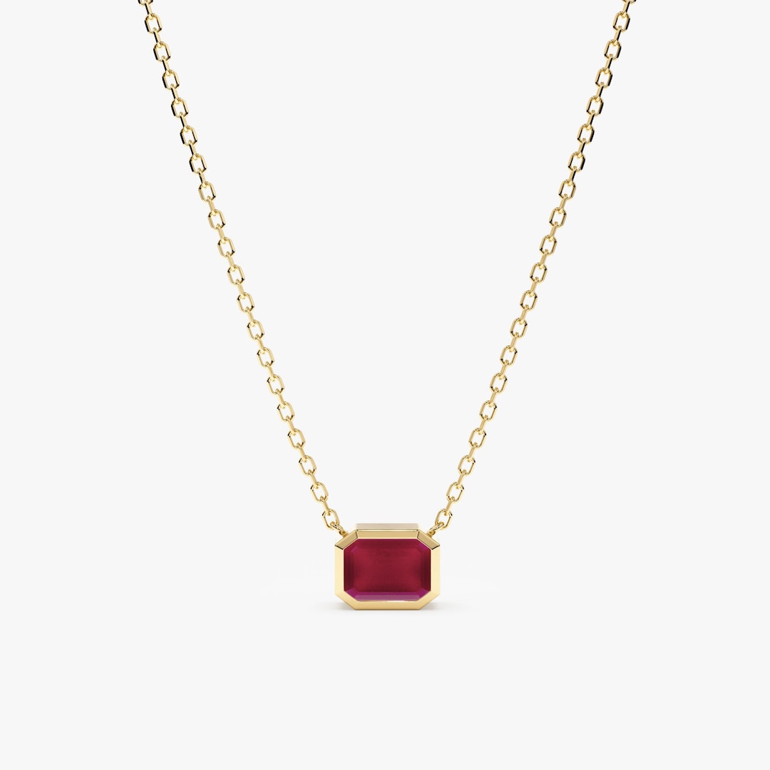 14k Gold Ruby Necklace, Natural Ruby Necklace, Can Also Be Ordered in ...