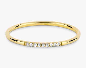 Thin Diamond Band | Etsy