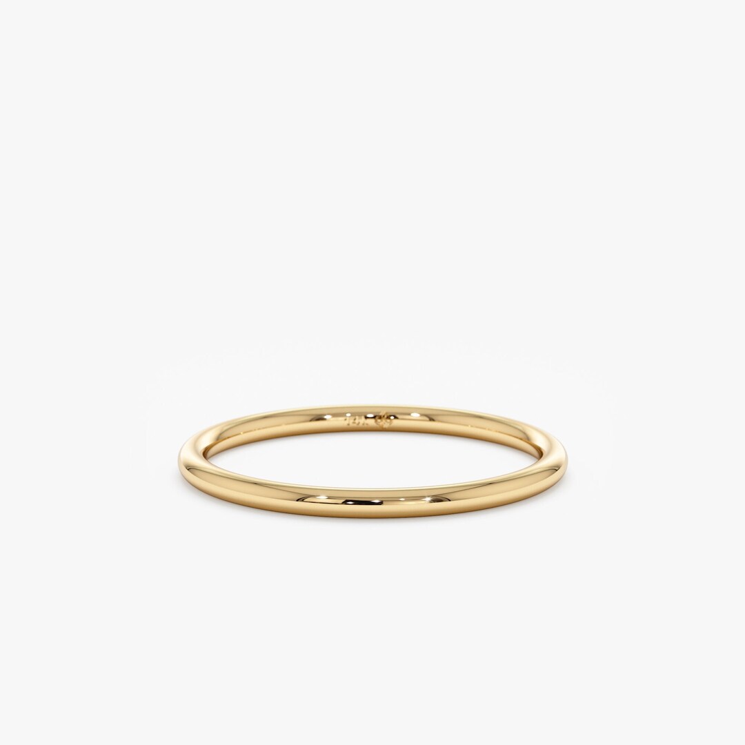 14k Gold Simple Wedding Band Ring, Thin Gold Ring, Simple Plain Gold ...