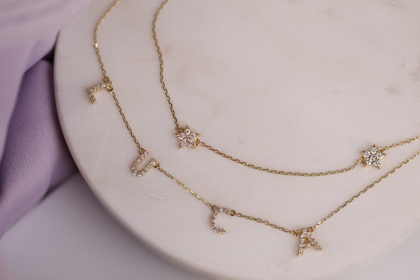 14k Gold Diamond Name Necklace Custom Diamond Necklace | Etsy