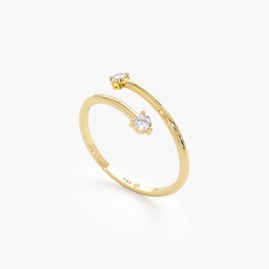 Open Diamond Ring, Diamond Crossed Wrap Ring, Open Wrapped Cuff Band ...