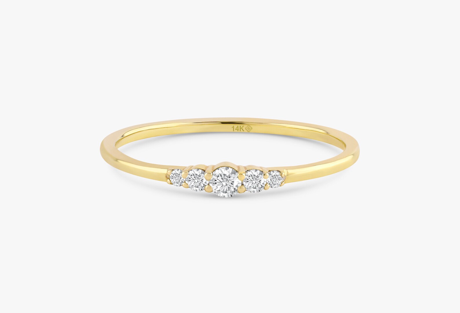 5 Stone Graduated Diamond Ring Solid Gold Wedding Ring - Etsy