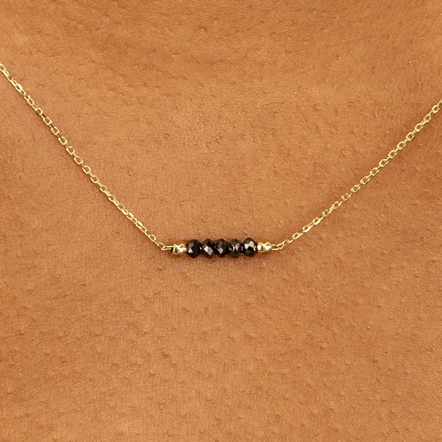 Black Diamond Necklace Solid Gold Chain Natural Diamonds Etsy