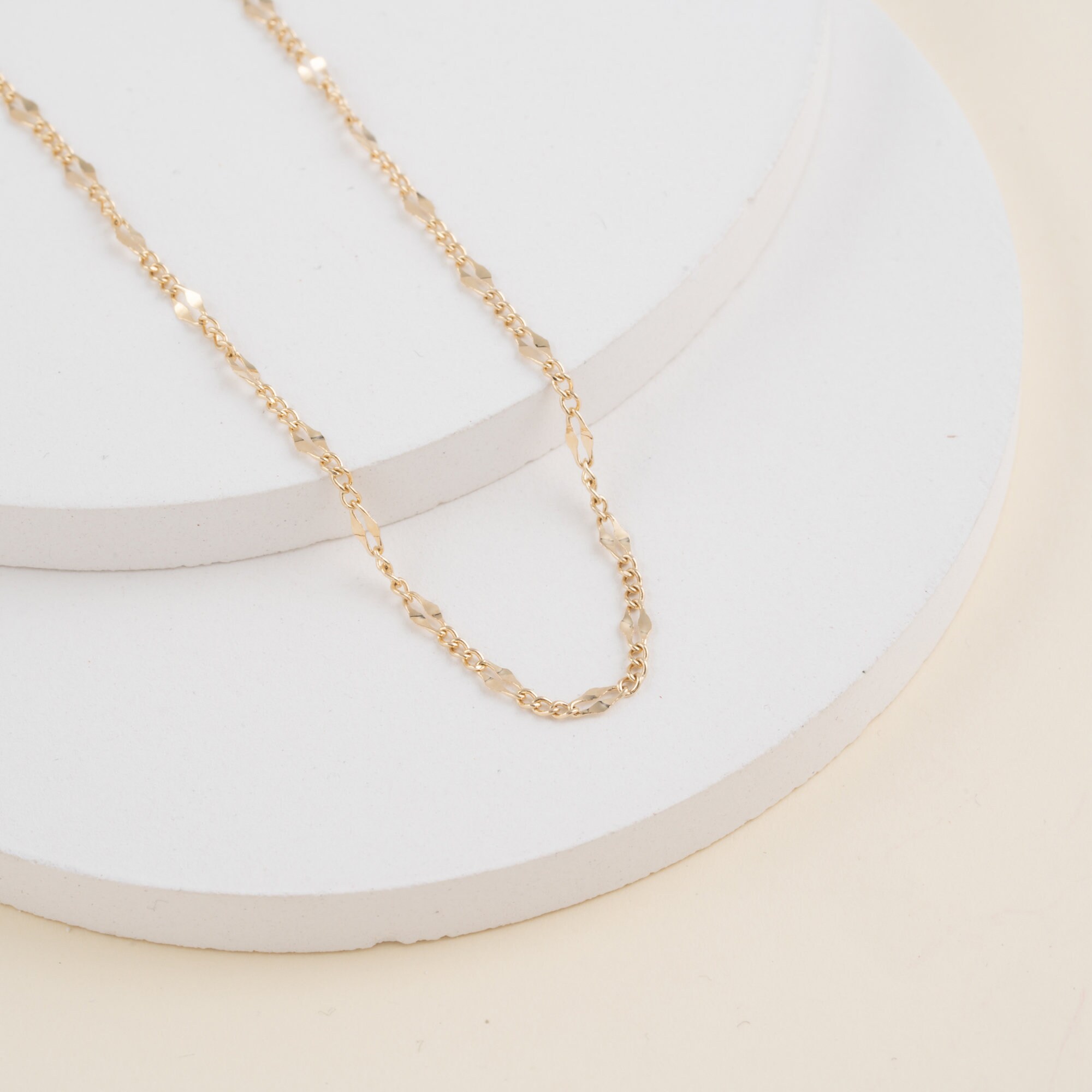 Solid Gold Chain Necklace 14k Gold Choker Chain Solid Gold - Etsy