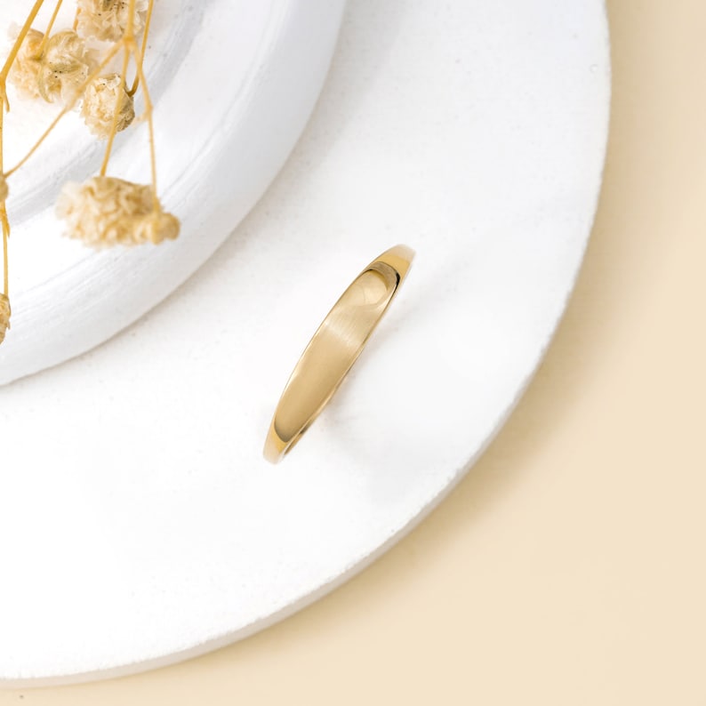 Minimalist Gold Ring Simple Gold Ring Dainty Gold Ring 14k - Etsy