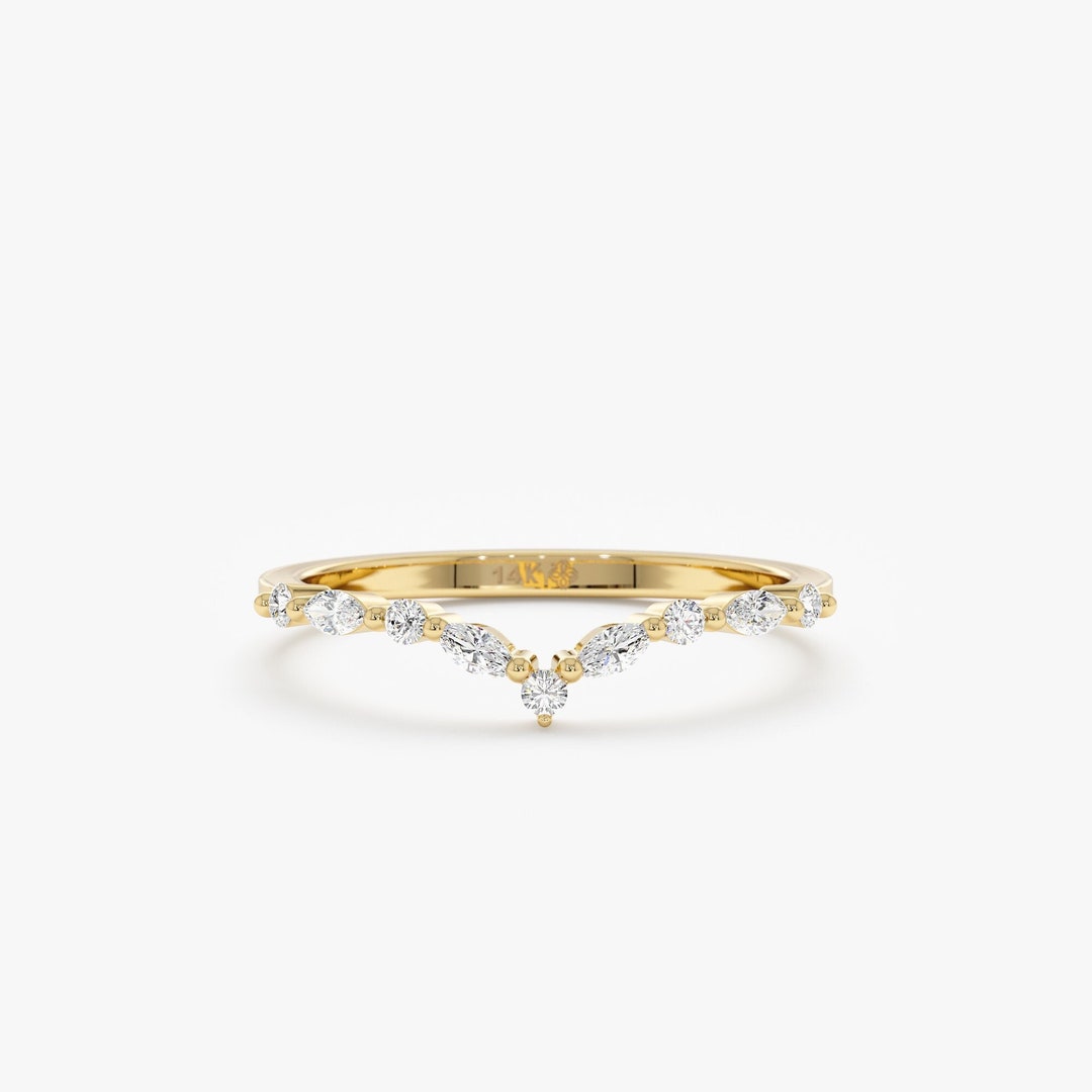 Marquise Diamond Ring, Diamond Nesting Ring, Cluster Engagement Stack ...