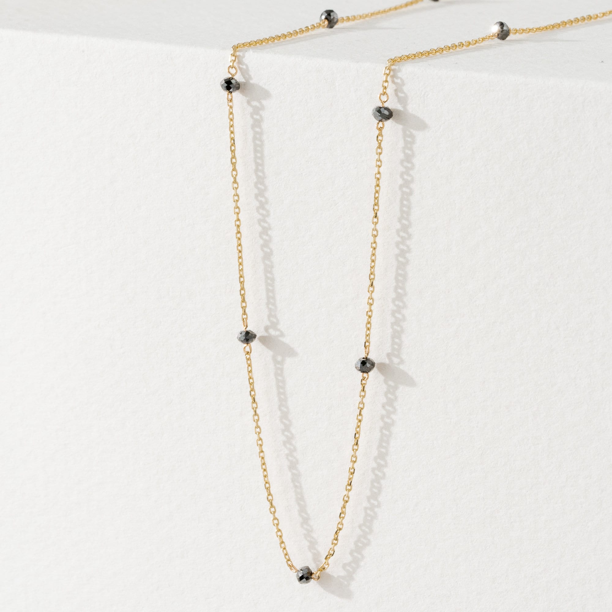 Black Diamond Necklace, Diamond Stations, Diamond Choker, Dainty Gold ...