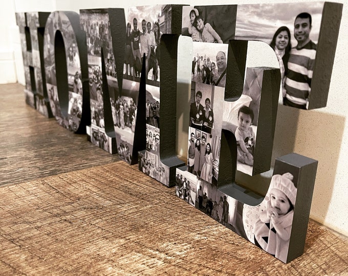 Personalised Photo Initials, Personalised Handmade Wooden Letters (15cm ...