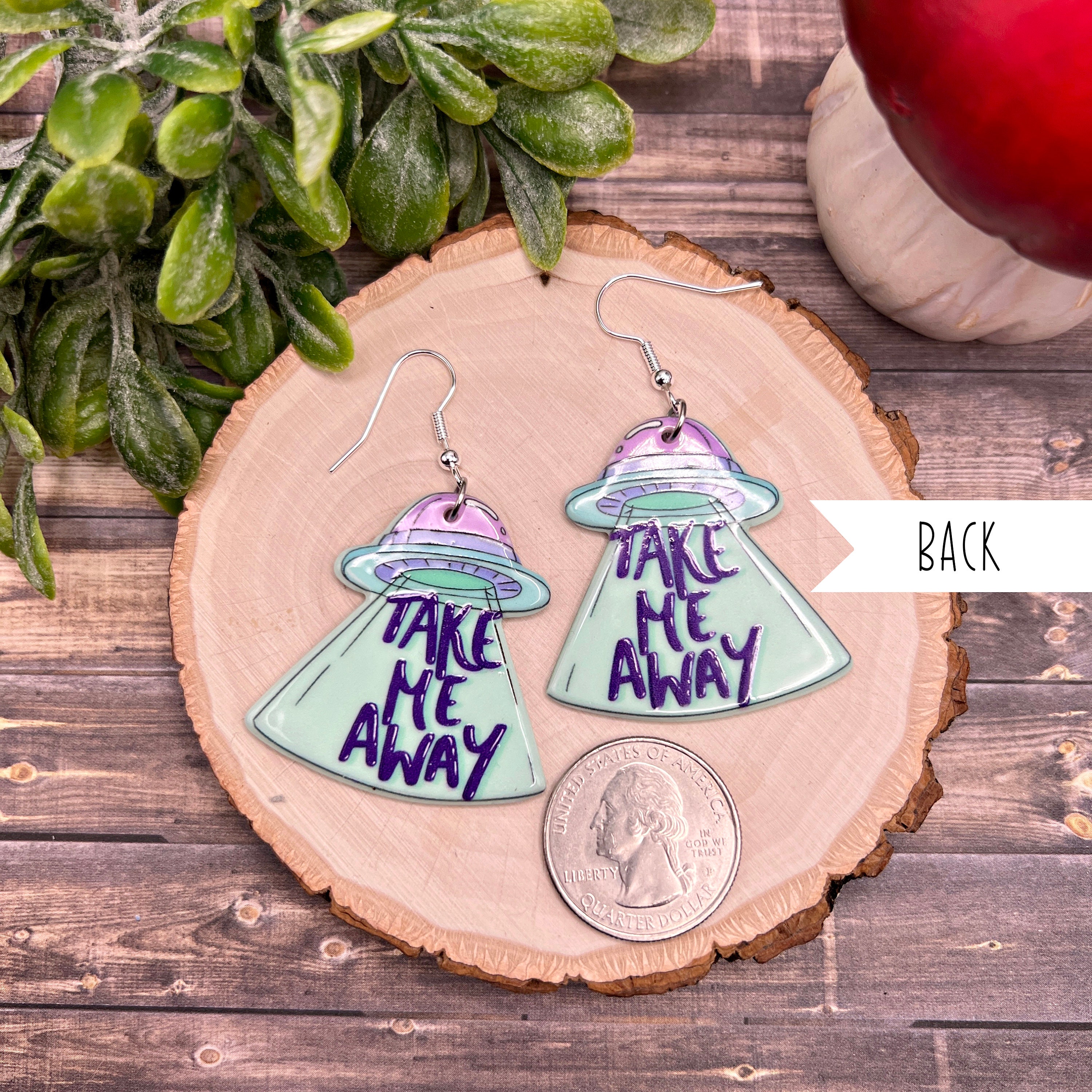 Alien Abduction UFO Spaceship Lightweight Acrylic Dangle Earrings ...