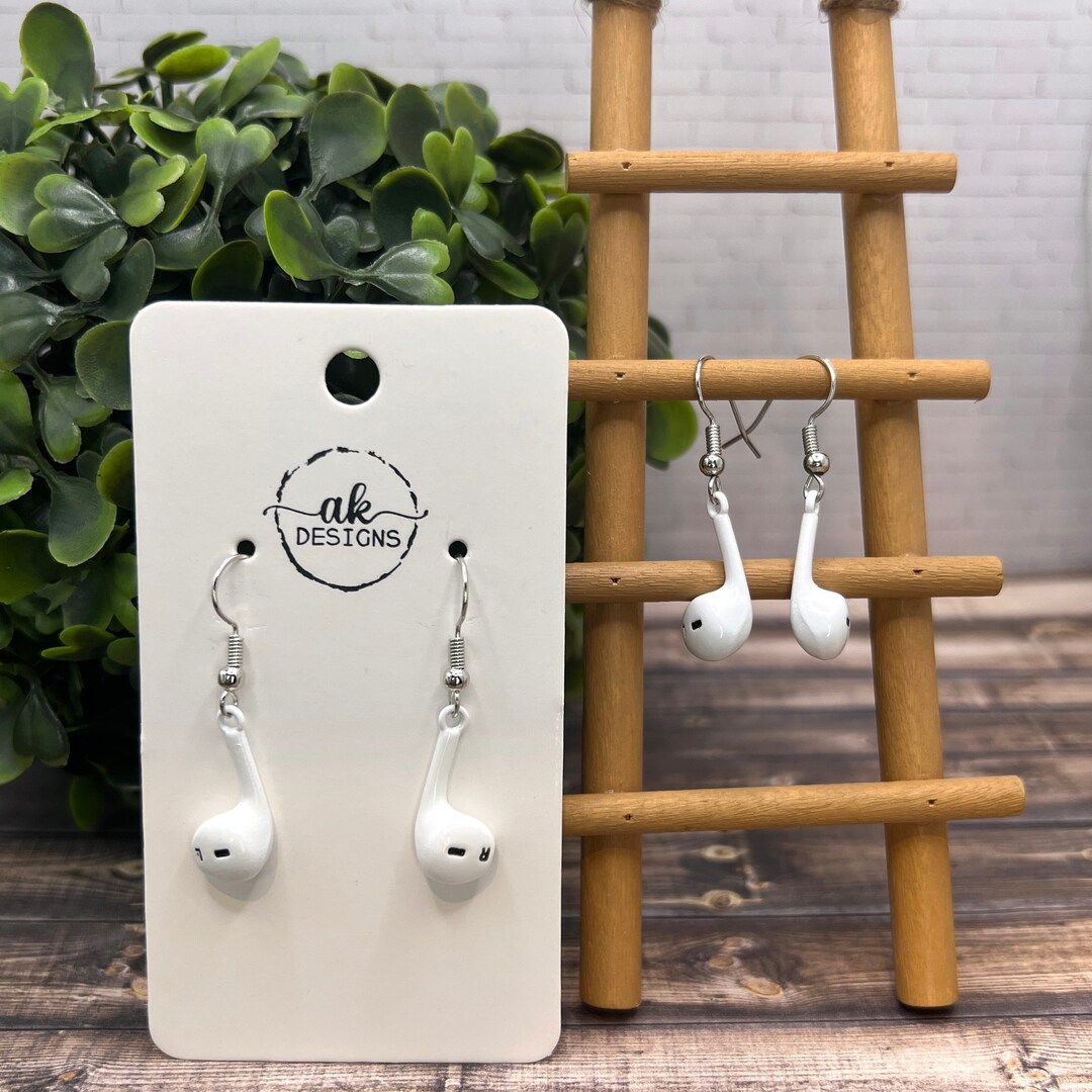 Wireless Earbud Headphones Music Bluetooth Hypoallergenic Enamel Dangle ...