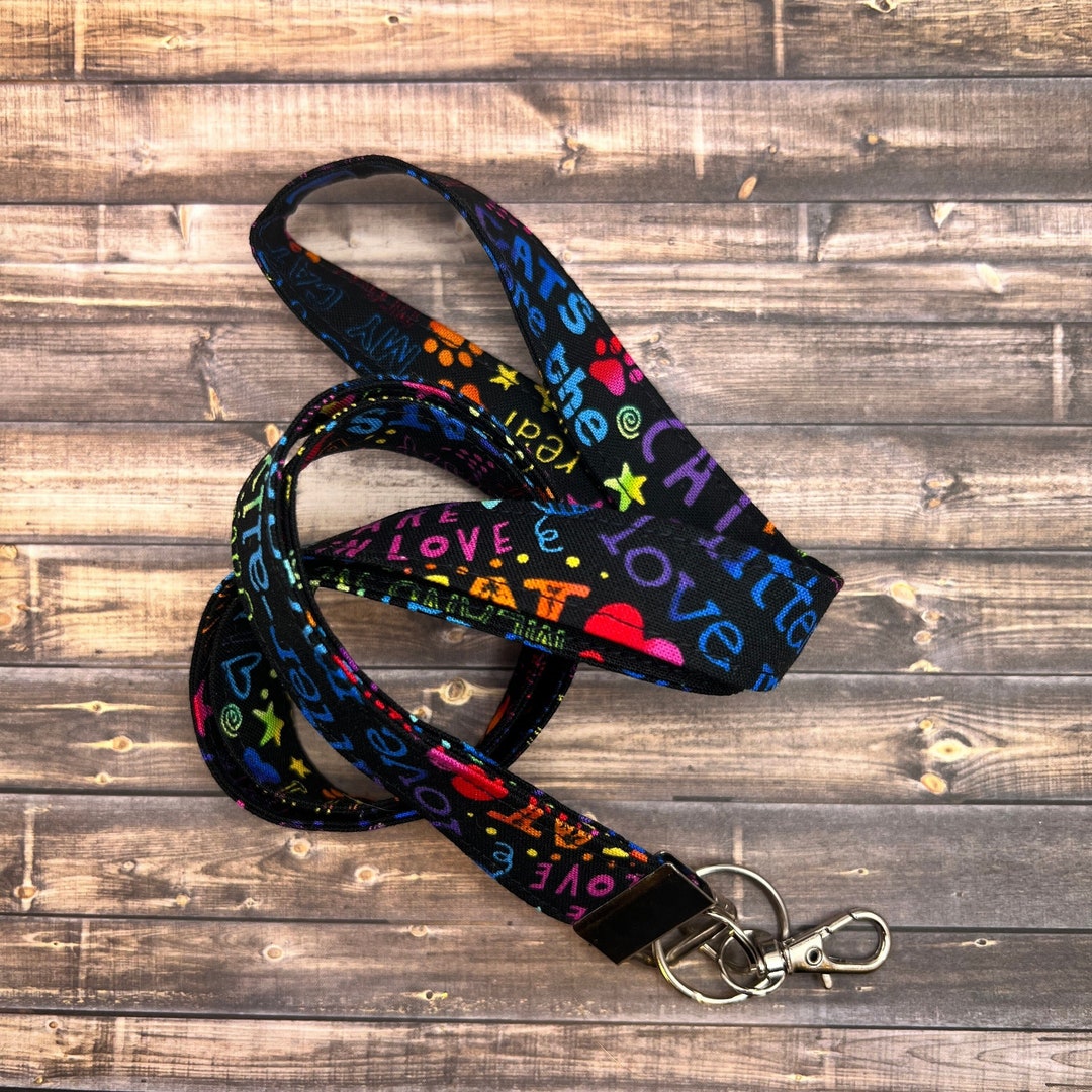 Handmade 20" Lanyard Cat Theme Neon Colors Perfect Kitty 80s Style ...