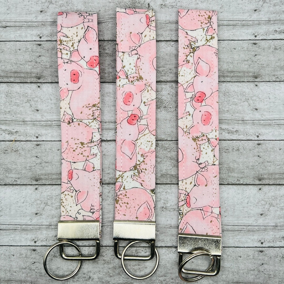 Handmade Piggy Pigs in Mud Oink Farm Animal 6" Fabric Key Fob Keyfob ...