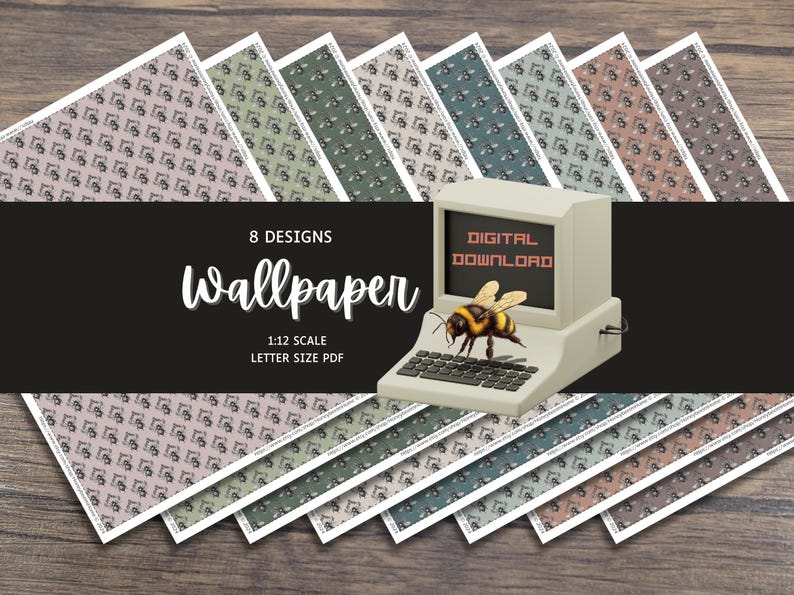 Victorian Vintage Dollhouse Wallpaper 1:12 Scale Printable PDF - Etsy