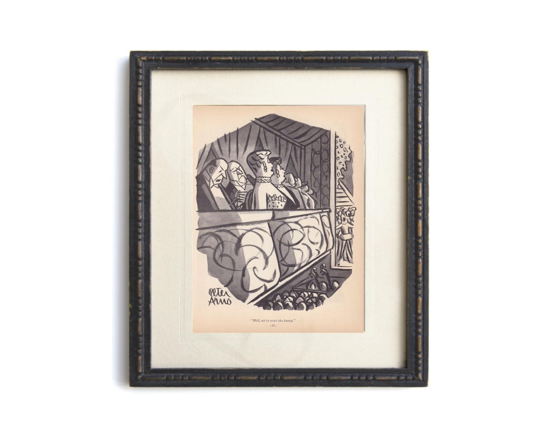 1956 Original Vintage Funny Cartoon Art Print, Man in Opera, Broadway ...