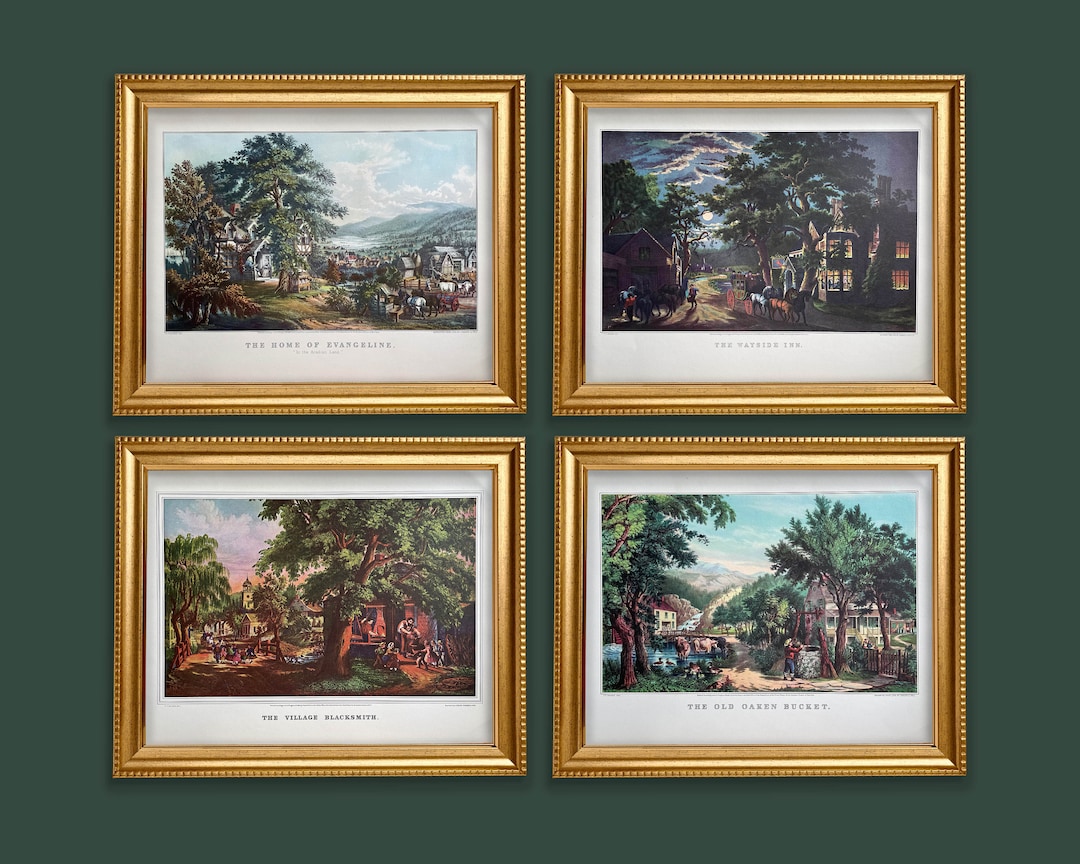 Vintage Currier and Ives Prints, American Country Life, Set of 4, 15" X ...