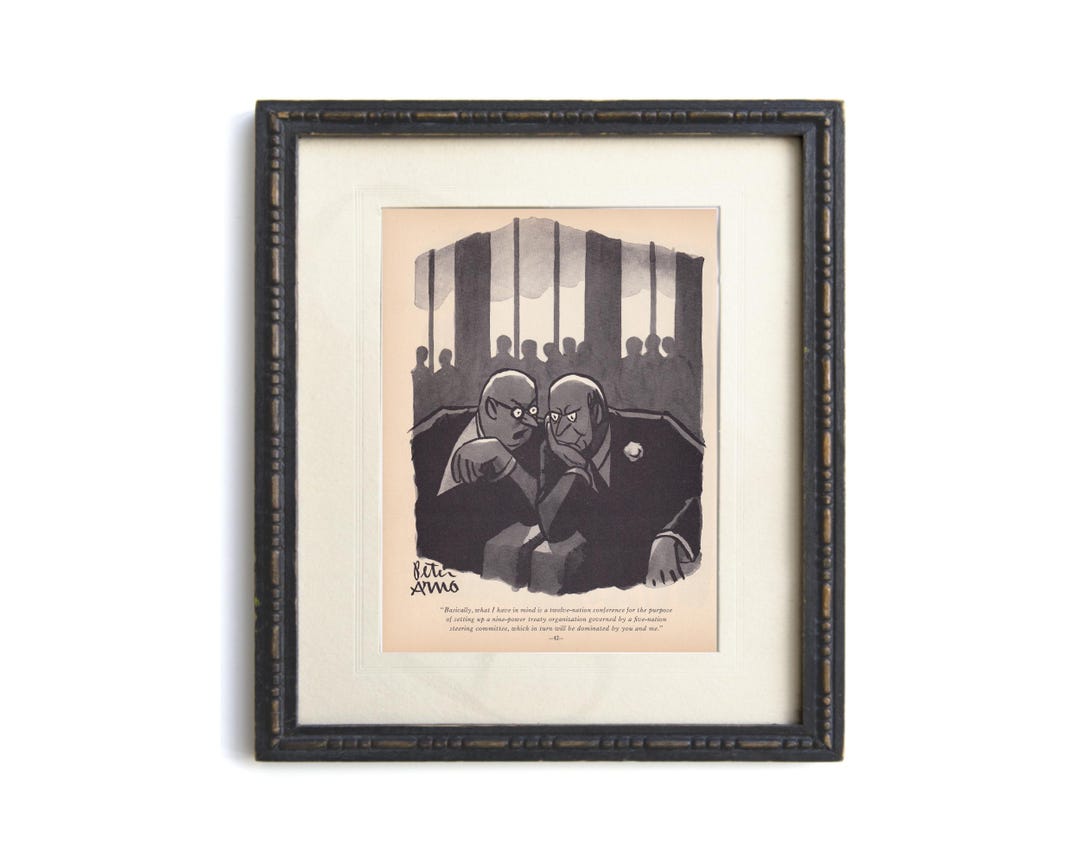 1956 Original Vintage Funny Cartoon Art Print, Funny Politician, Wall ...