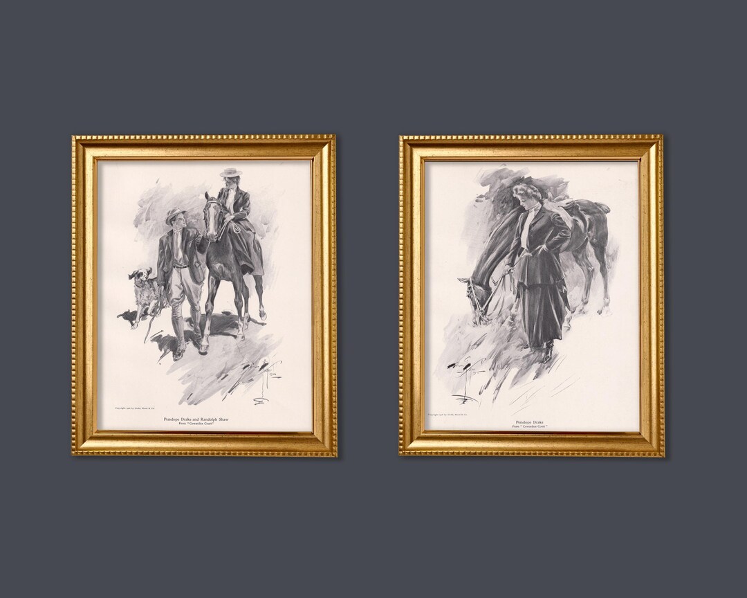 Original 1907 Vintage Victorian Art Prints Set of 2 Gilded Age Fashion ...