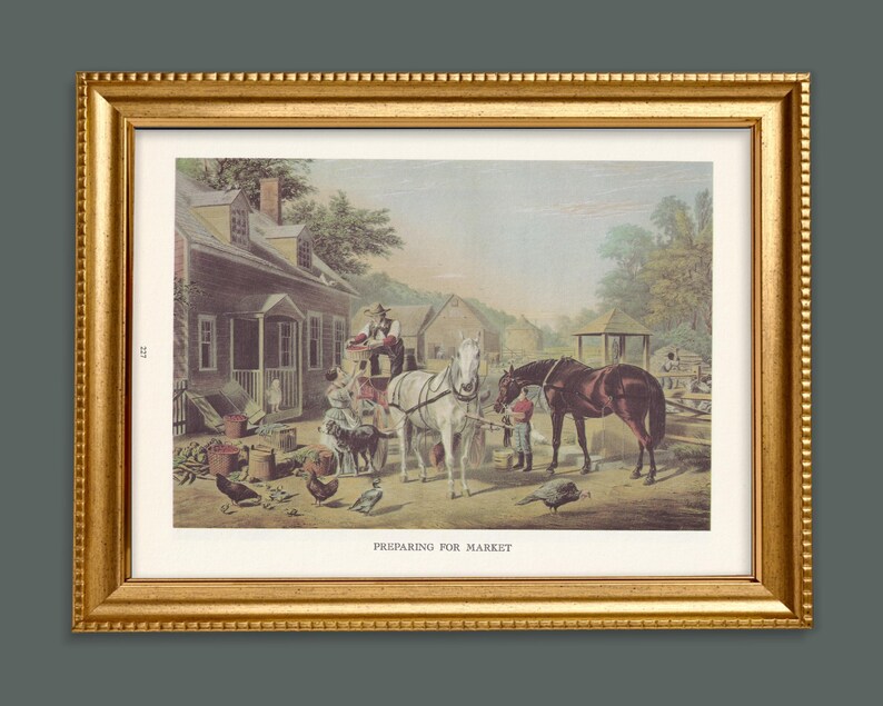 Country Living Vintage Prints Set of 4 REPRODUCTION 15x12 14x11 Farmer ...