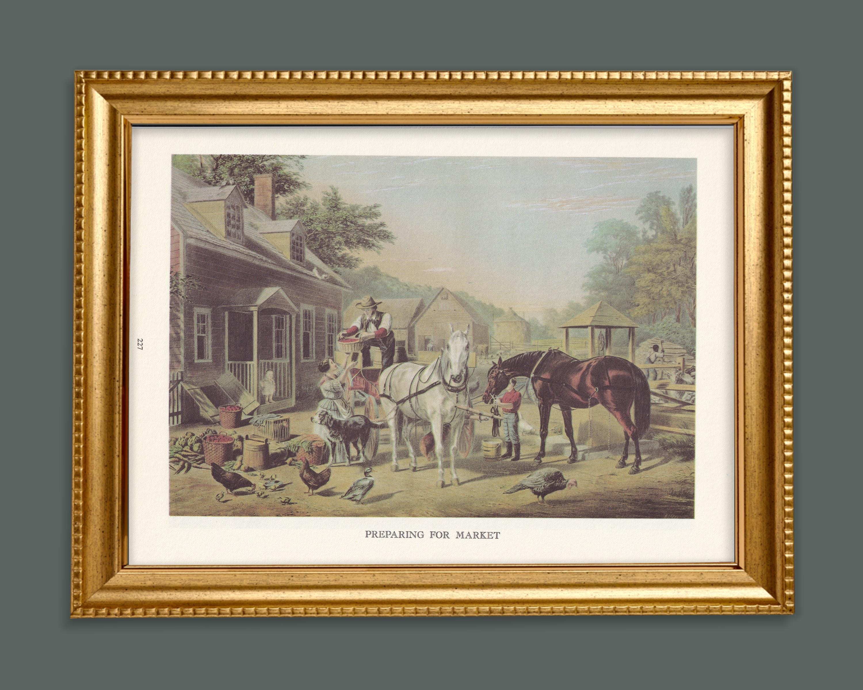 Country Living Vintage Prints Set of 4 REPRODUCTION 15x12 14x11 Farmer ...