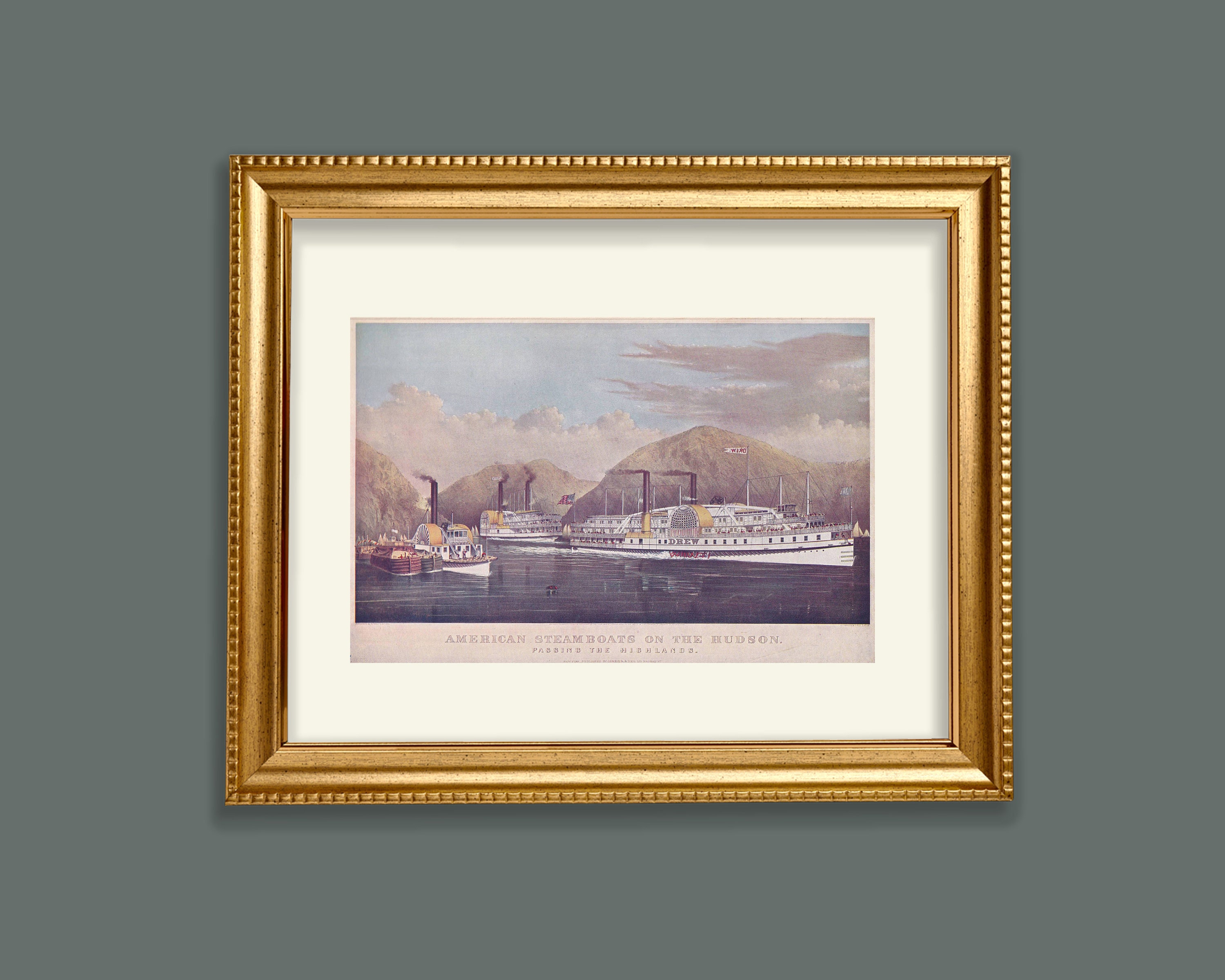 Historic Steamship Original Vintage Art Print in 1933 American ...