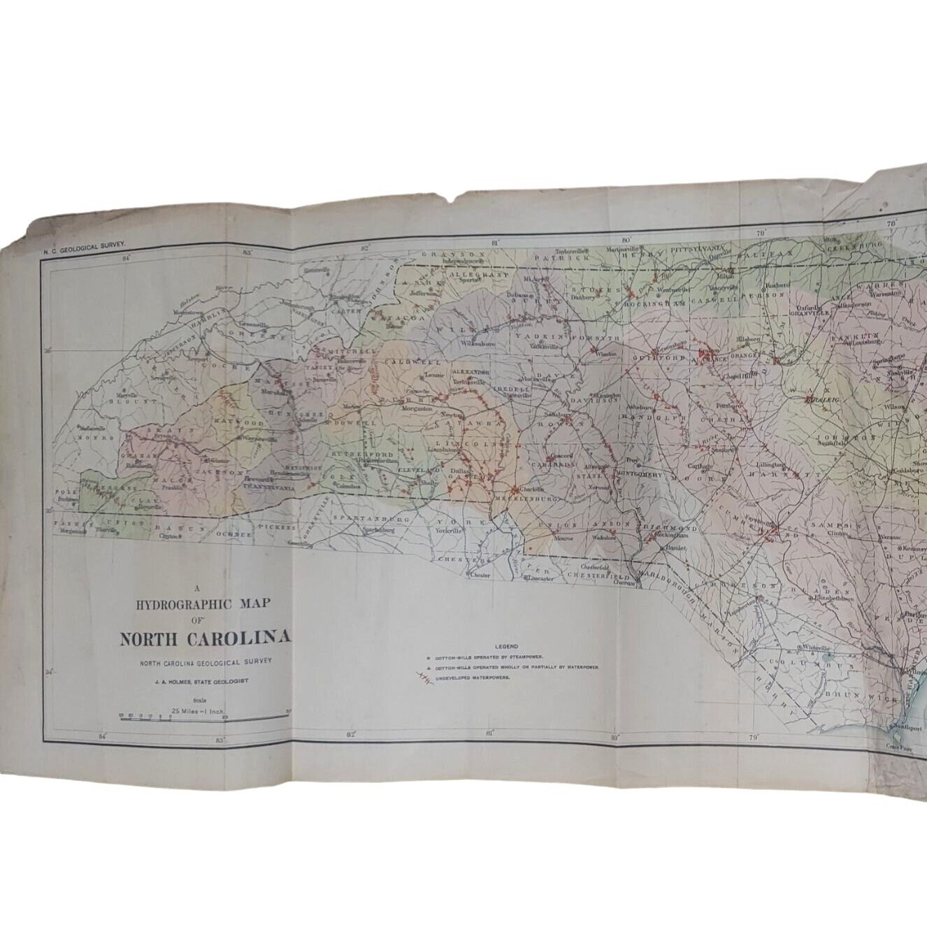 1898 Hydrographic MAP North Carolina Yadkin River Frameable - Etsy