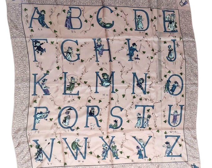Alphabet Letters Kate Greenaway Silk Scarf Pale Pink Museum of Fine ...