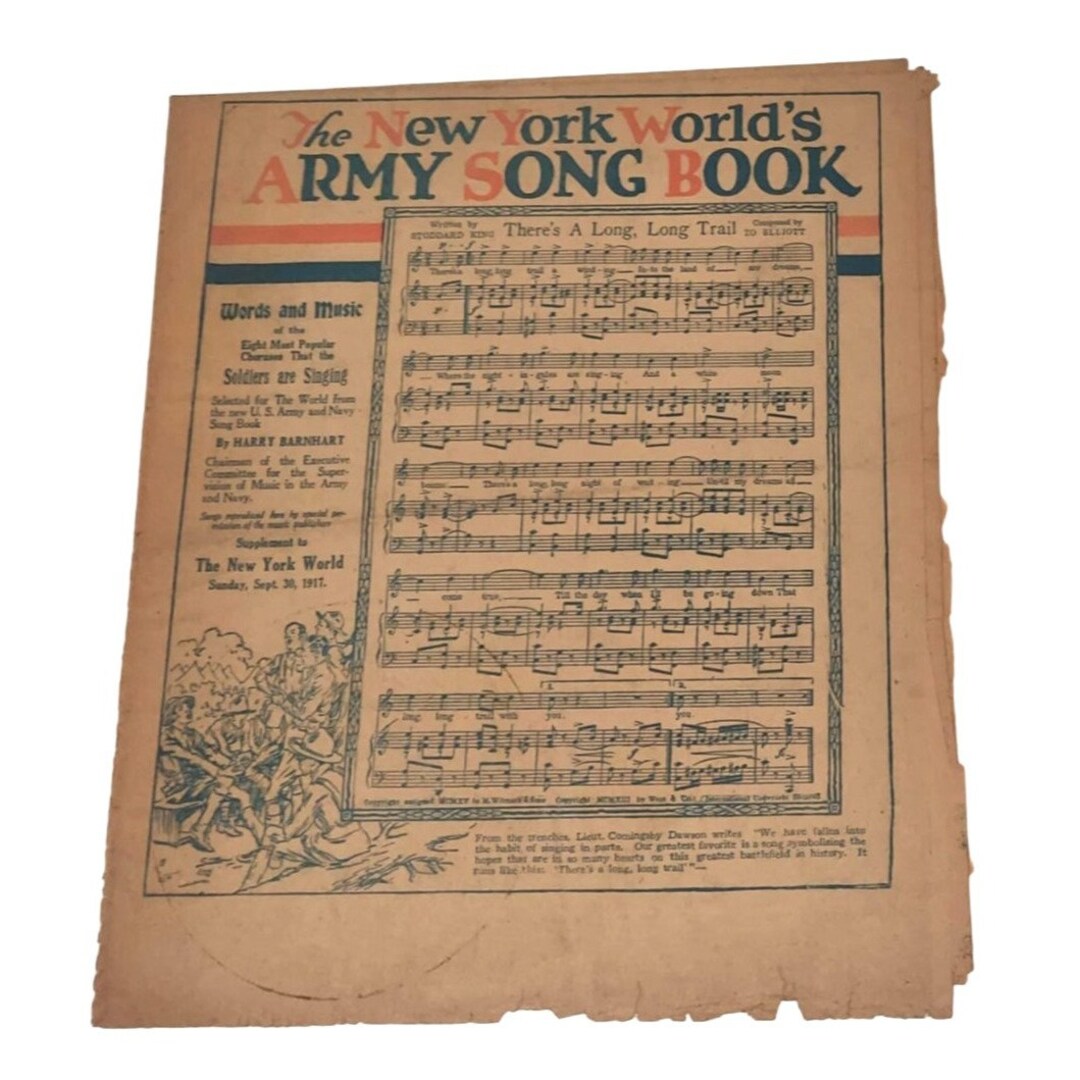 1917 Sheet Music New York World's ARMY Song Book Newspaper Supplement ...
