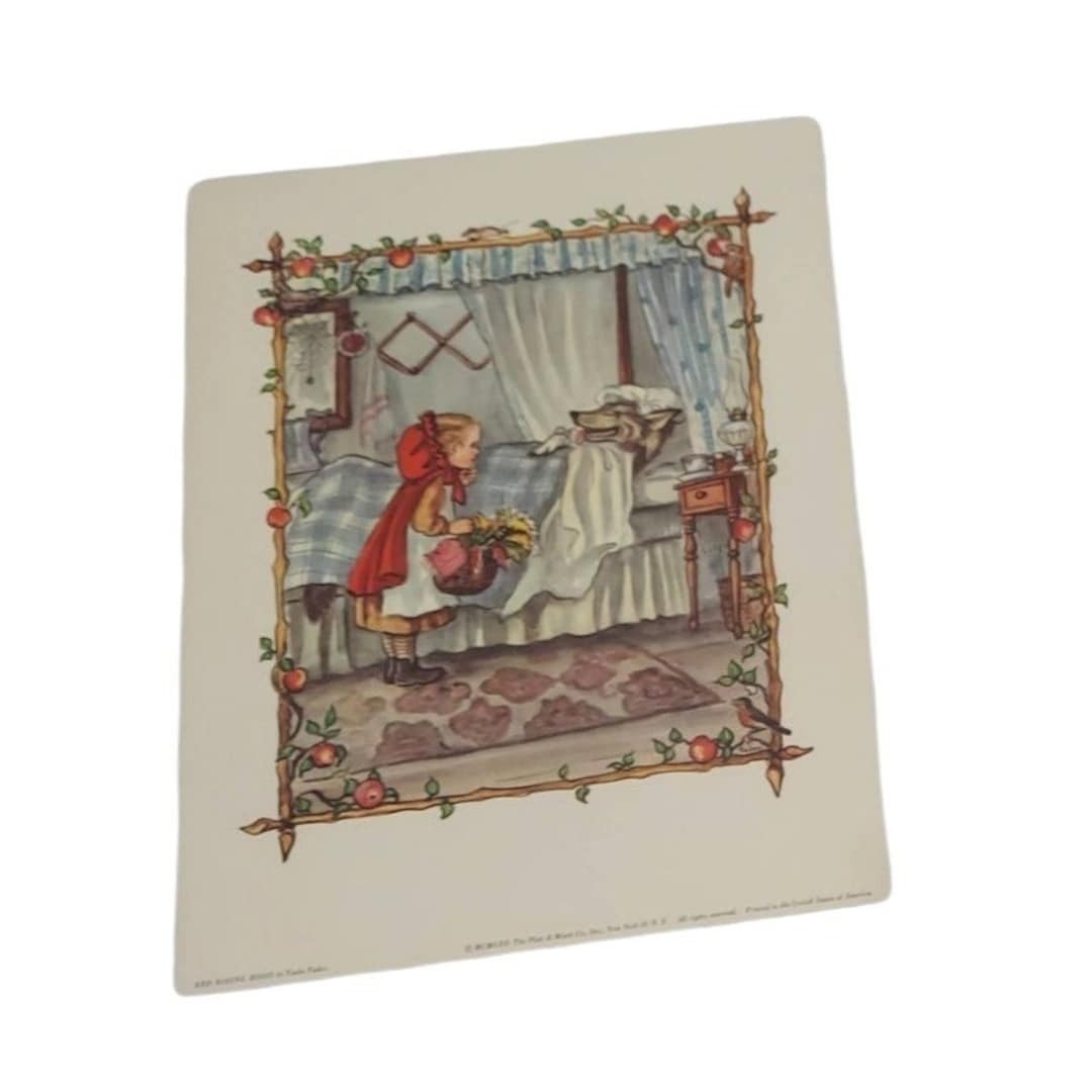 Red Riding Hood Tasha Tudor Print 14 X 11 Children's Art Fairy Tale ...