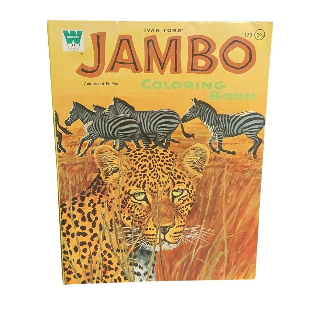 1970 Ivan Tors' Jambo Wild Animals COLORING BOOK Whitman TV Series Judy ...