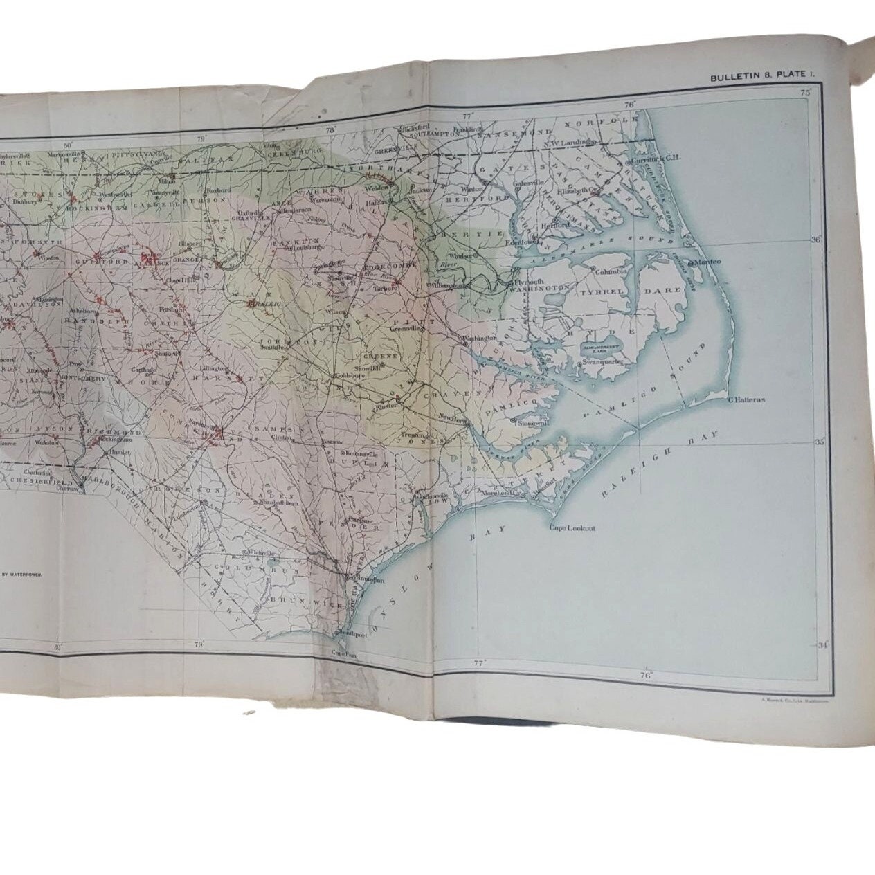 1898 Hydrographic MAP North Carolina Yadkin River Frameable - Etsy