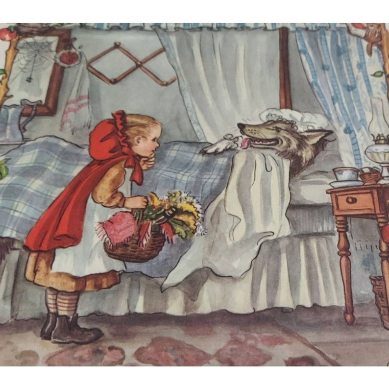 Red Riding Hood Tasha Tudor Print 14 X 11 Children's Art Fairy Tale ...