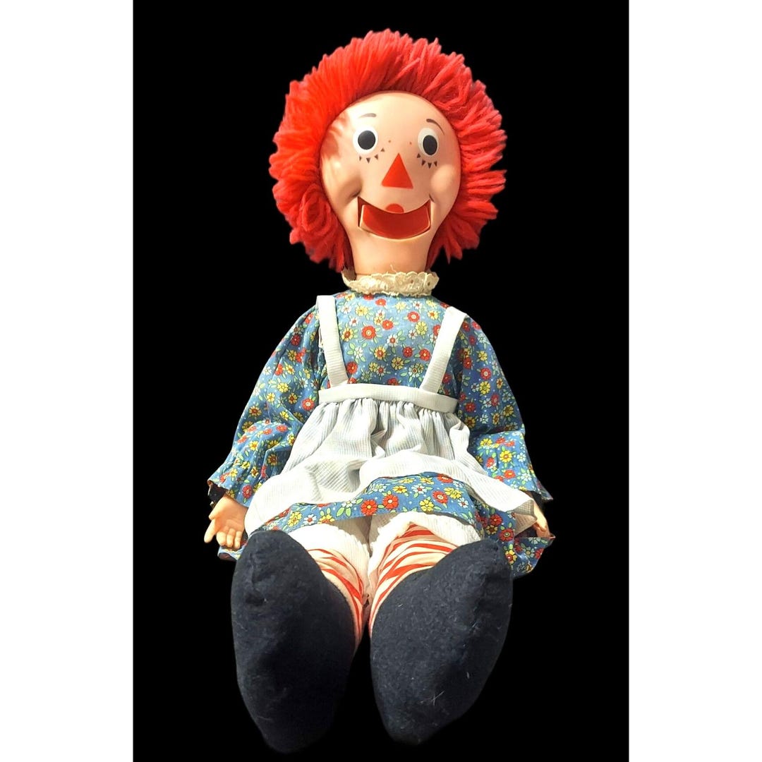Large RAGGEDY ANN 1973 Bobbs Merrill Ventriloquist Dummy Puppet HTF ...