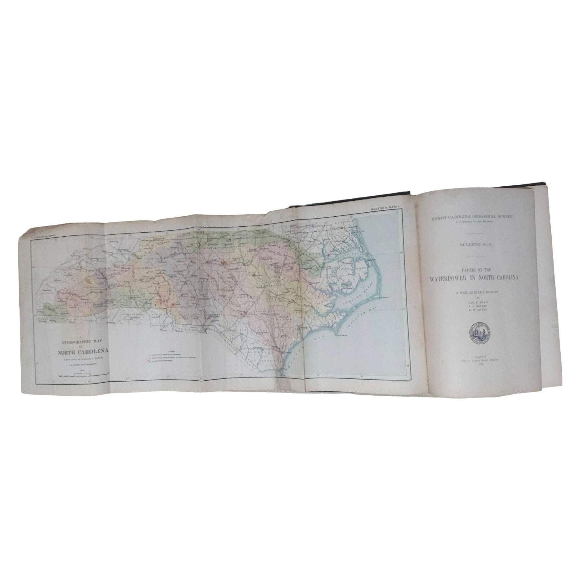 1898 Hydrographic MAP North Carolina Yadkin River Frameable - Etsy