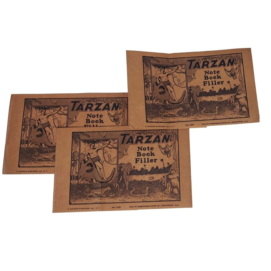 1930s Lot of 3 TARZAN Elephant Filler Paper Bands Mickey Mouse Watch Ad ...
