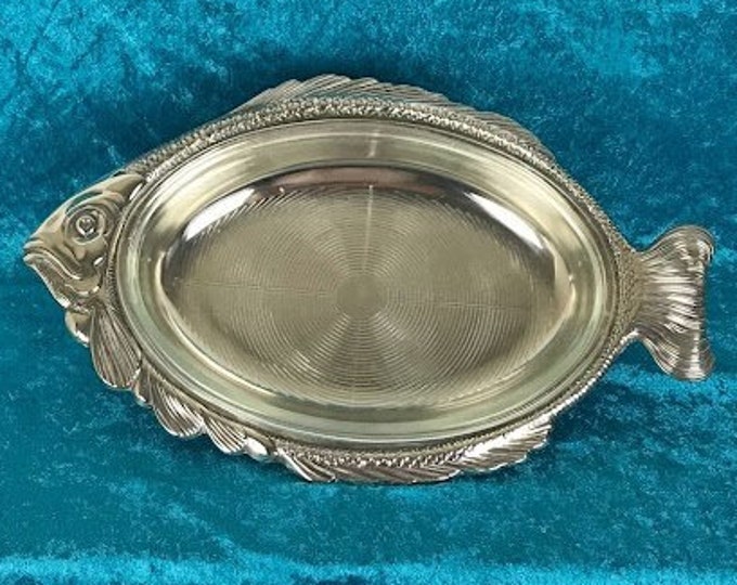 Vintage Gorham Silver Plate Fish Serving Platter With Glass Insert - Etsy