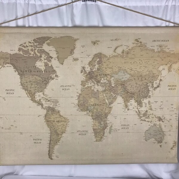 Rustic World Map - Etsy